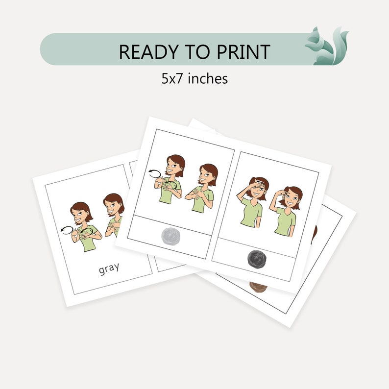 Editable American Sign Language Colours Flashcards for Learning, Catchy ...