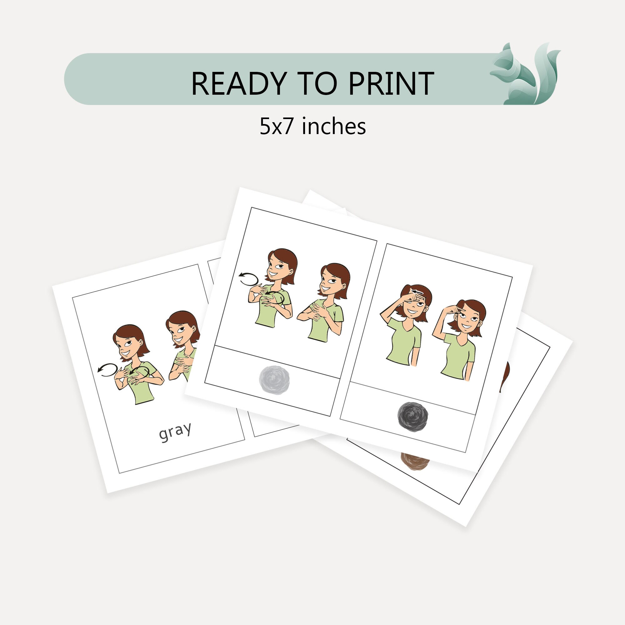 Editable American Sign Language Colours Flashcards for Learning, Catchy ...