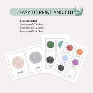 20 Color Cards, Montessori Flashcards, Pre-school Cards, Montessori ...