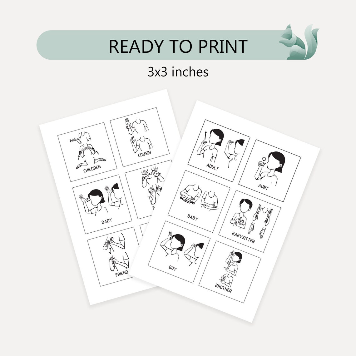 ASL Family Members & Stages Words, American Sign Language Family Signs ...