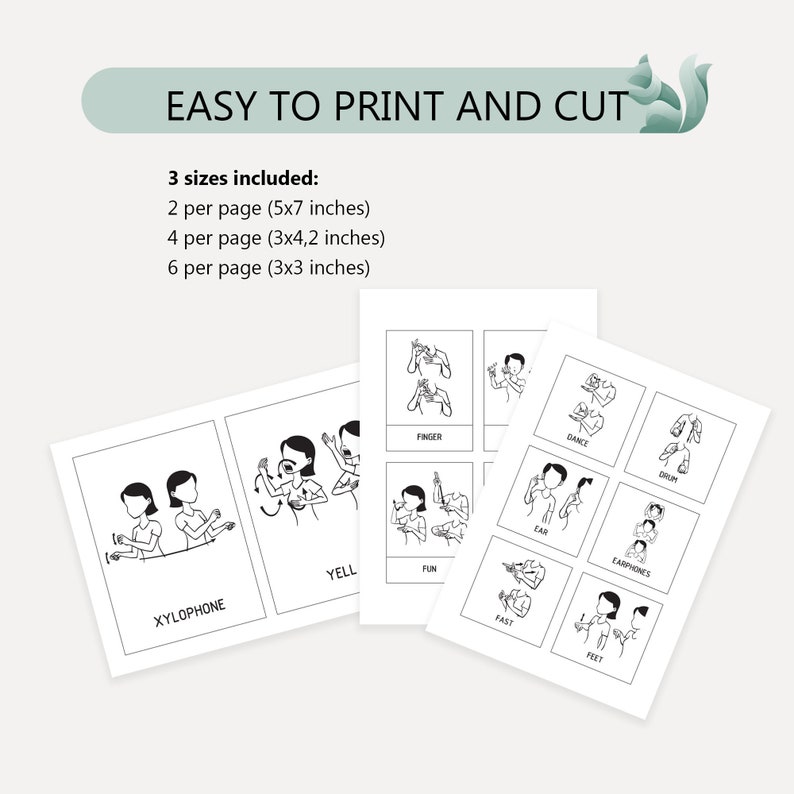 MUSIC & INSTRUMENTS Cards, American Sign Language Music Instruments ...