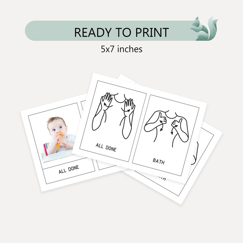 ASL BEDTIME Sign Language Flashcards, American Sign Language Bedtime ...