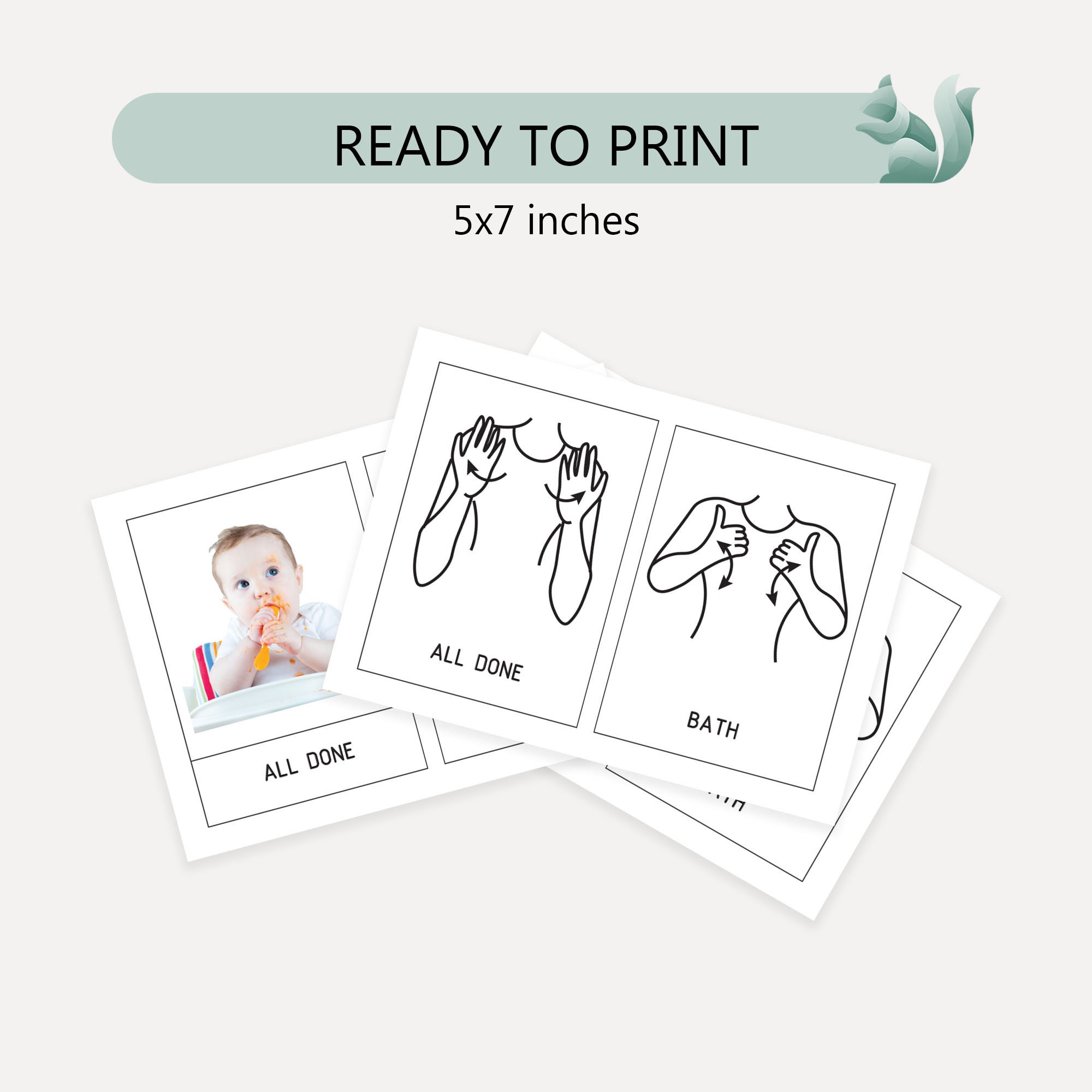 ASL BEDTIME Sign Language Flashcards, American Sign Language Bedtime ...