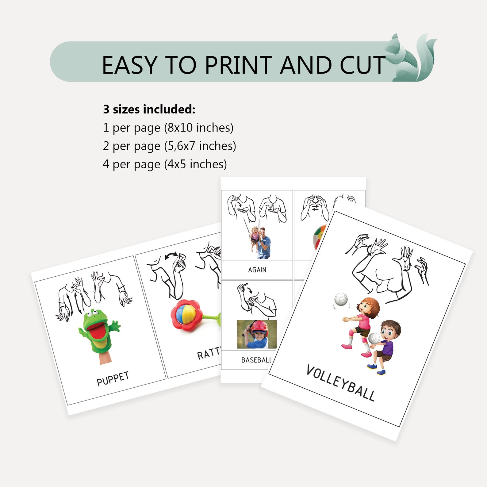 ASL PLAYTIME Sign Language Flash Cards, American Sign Language Playtime ...