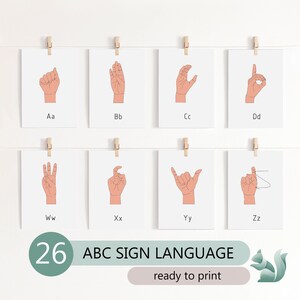 ABC Sign Language Flash Cards, American Sign Language Alphabet Cards ...