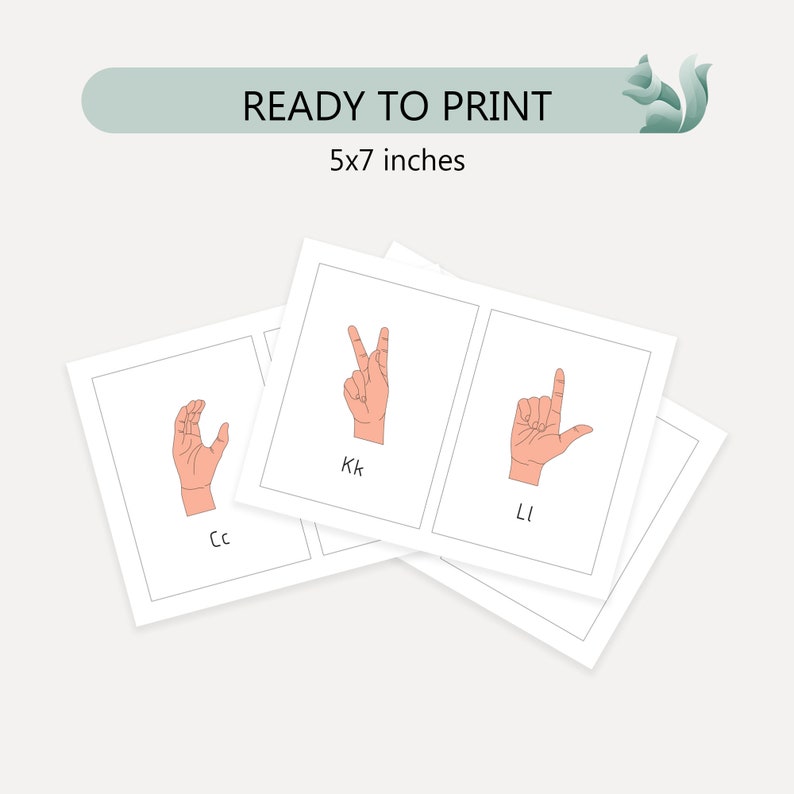 ABC Sign Language Flash Cards, American Sign Language Alphabet Cards ...