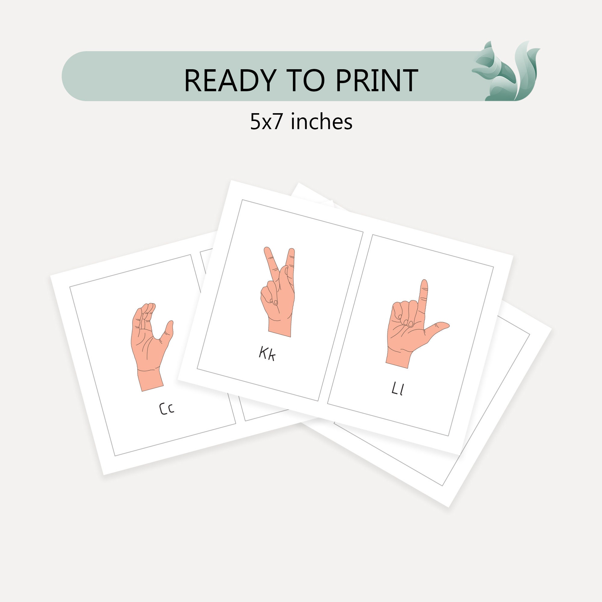 ABC Sign Language Flash Cards, American Sign Language Alphabet Cards ...