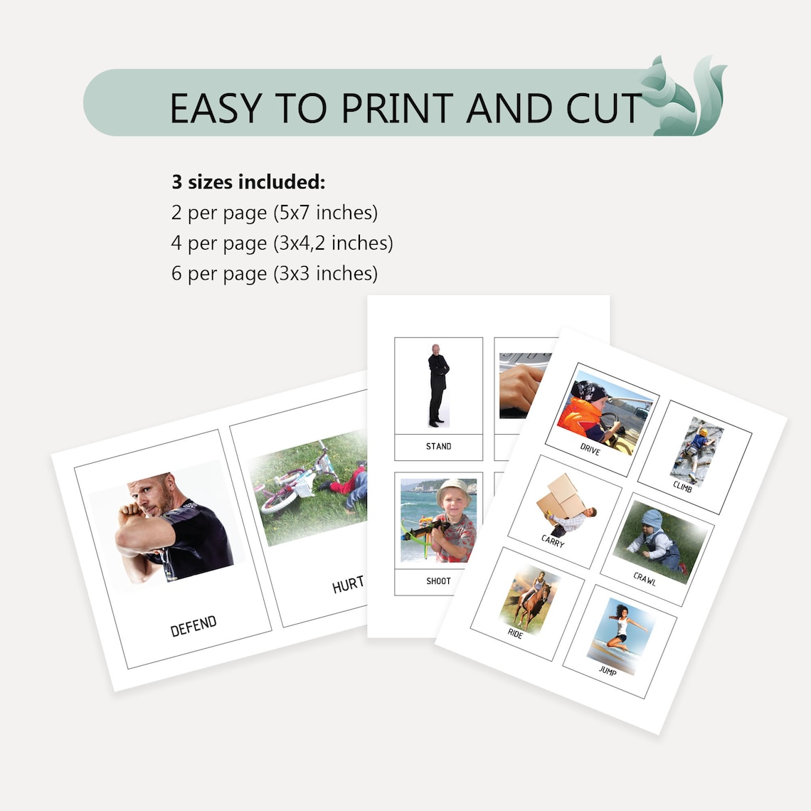 VERB FLASHCARDS With Real Images -132 Verbs Flash Cards - Action ...