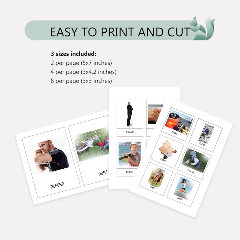 VERB FLASHCARDS With Real Images -132 Verbs Flash Cards - Action ...