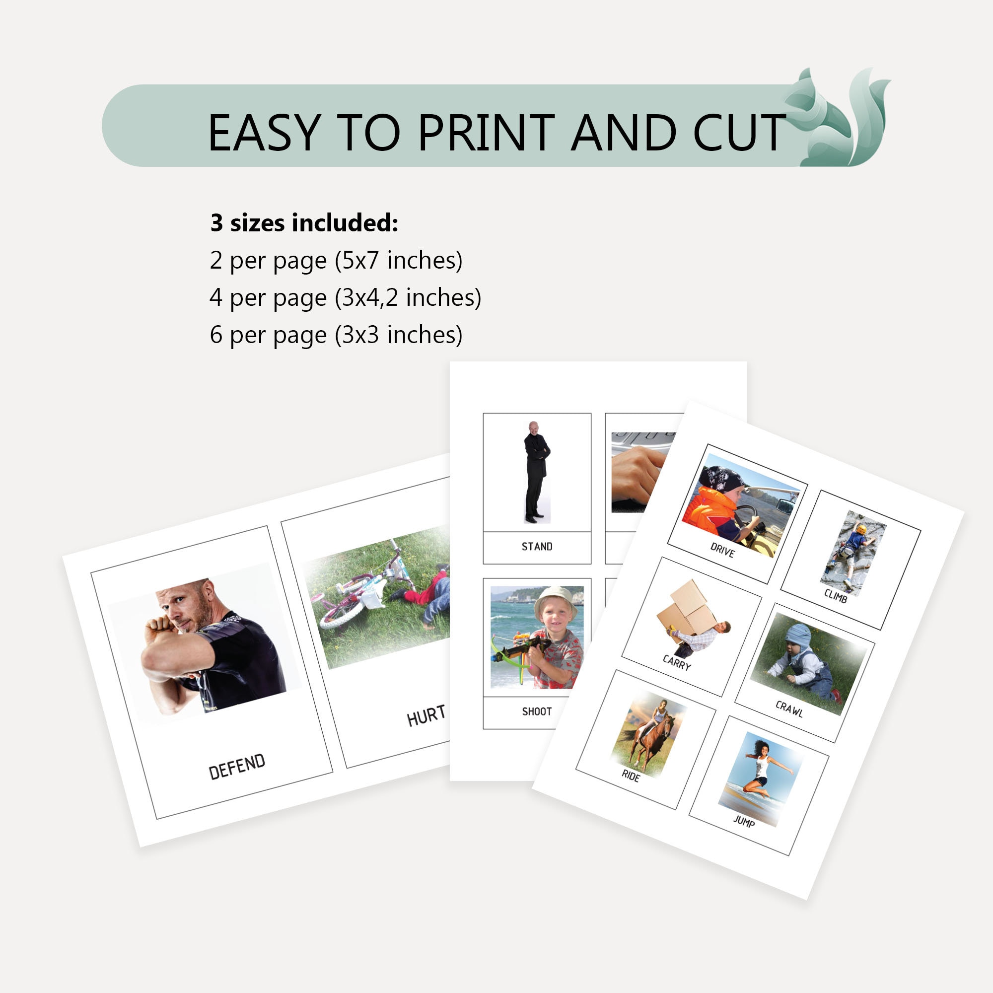 VERB FLASHCARDS With Real Images -132 Verbs Flash Cards - Action ...