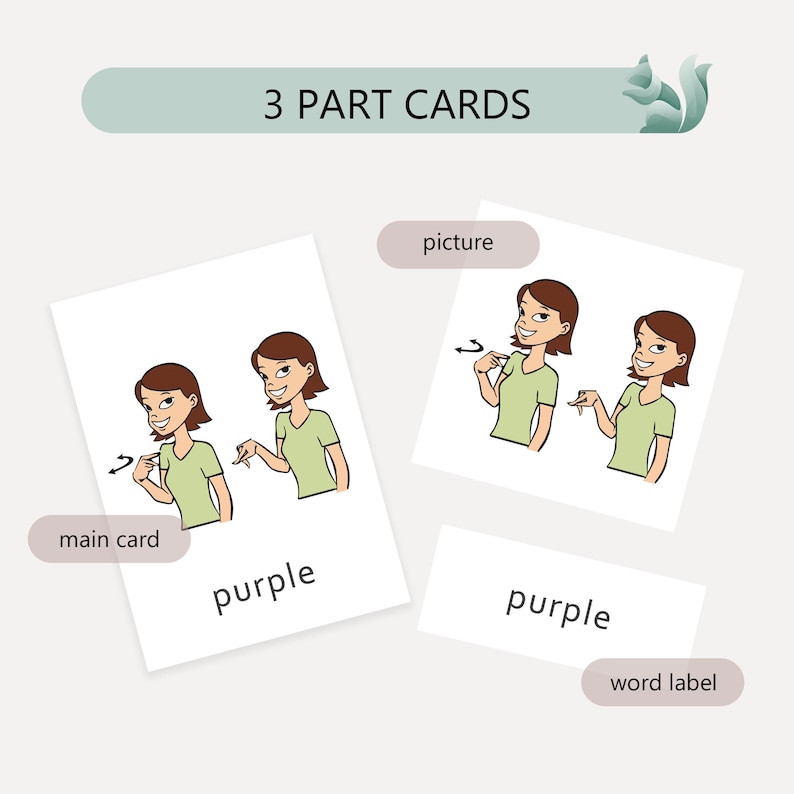 Colors Flashcards in American Sign Language, Educational ASL Colors ...