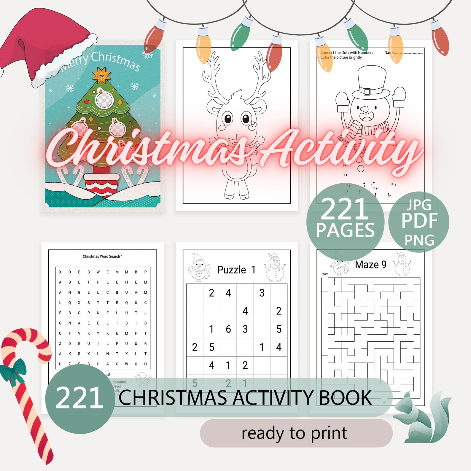 Printable Christmas Coloring Pages, Xmas Coloring Pages, Santa ...