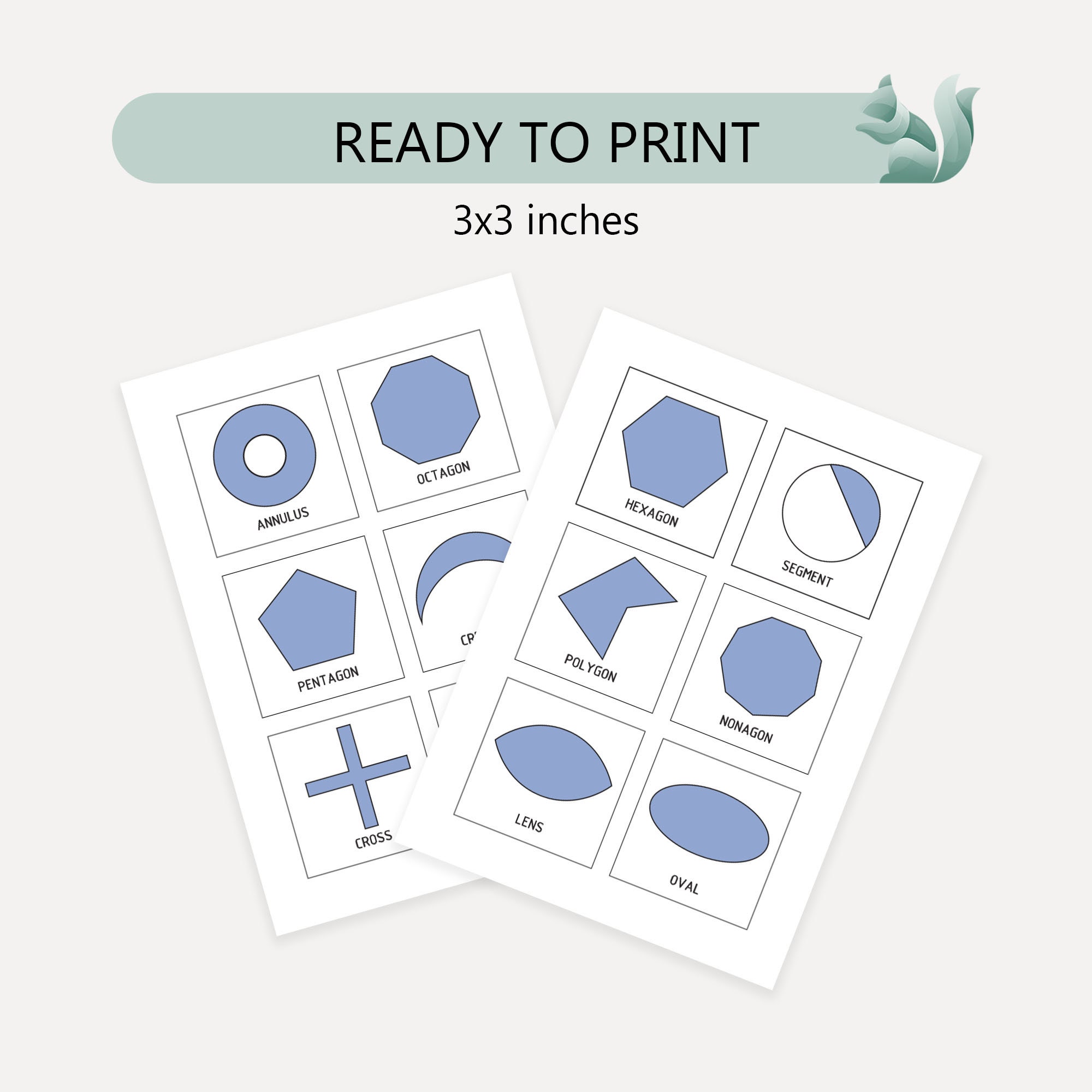 2D SHAPES Flashcards - 33 List of Two-dimensional Geometric Shapes With ...