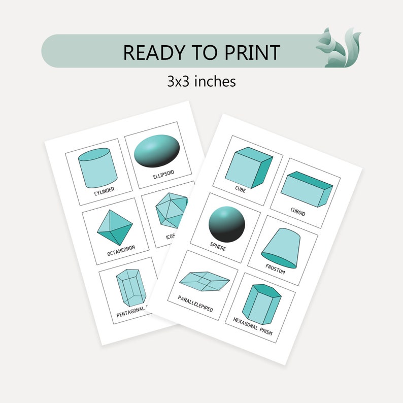 3D SHAPES Flashcards - 17 List of Three-dimensional Geometric Shapes ...