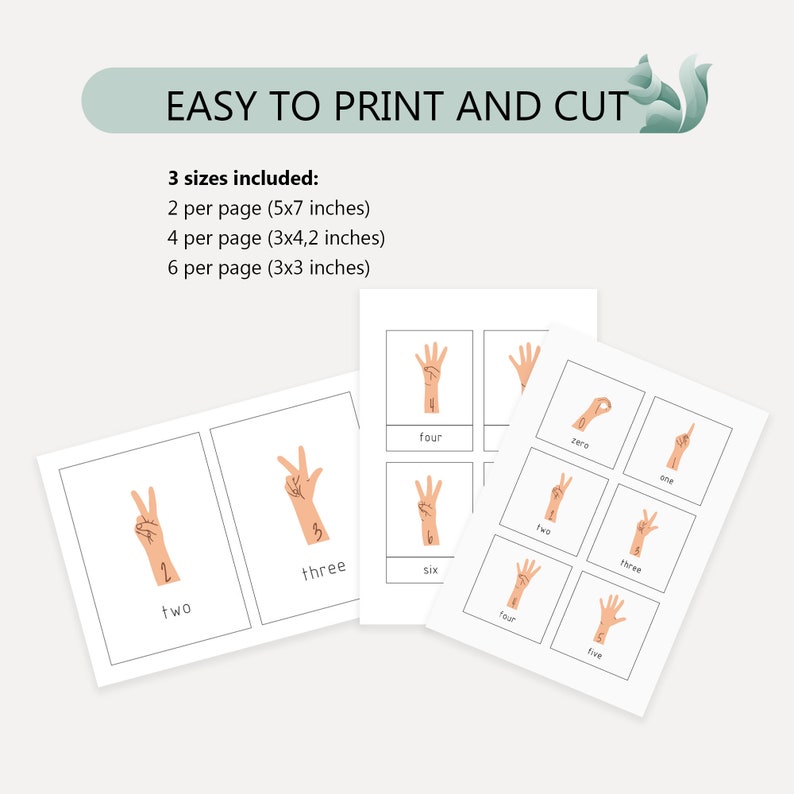 ASL Numbers Flashcards 0-10 for Learning, American Sign Language ...