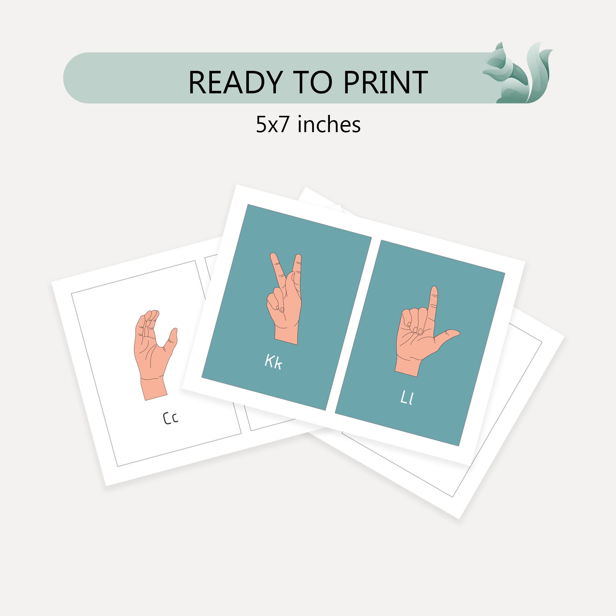 ASL Alphabet Hand Signals, American Sign Language ABC Cards, Montessori ...