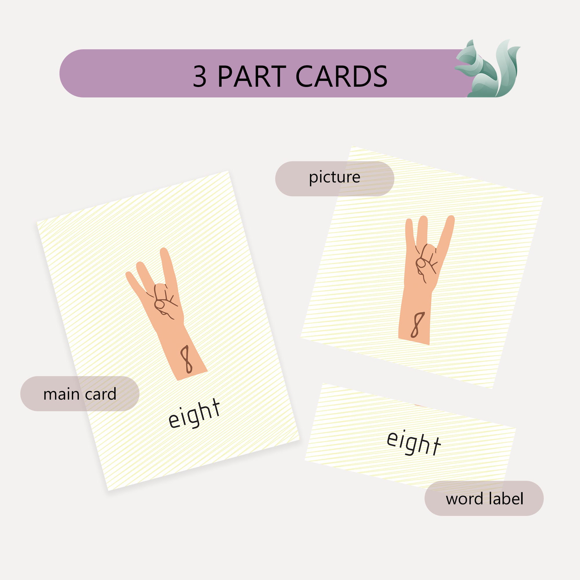American Sign Language Numbers Flashcards 0-10 for Special Education ...