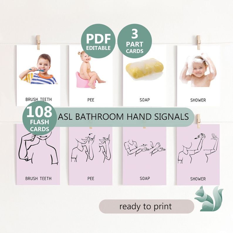 Baby Sign Language Bahroom Routines Words, American Sign Language Baby ...