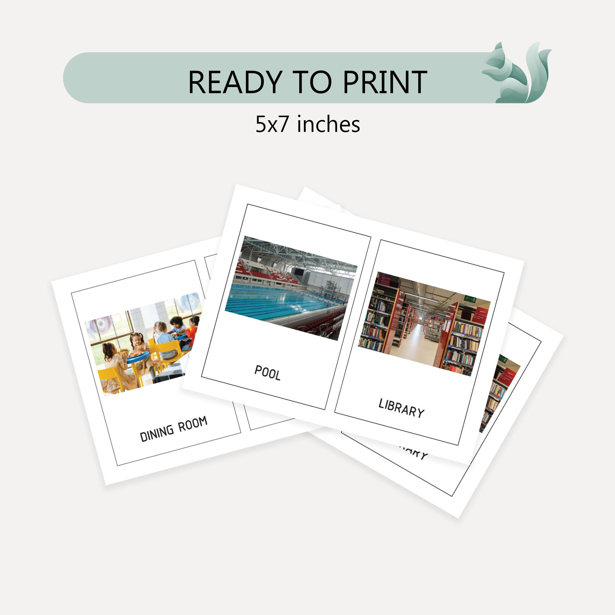 CLASSROOM OBJECTS Flahcards, School Flash Cards, Three Part Cards ...