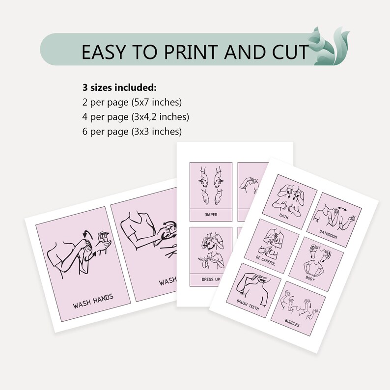 BATHROOM Sign Language Flashcards, American Sign Language Bedtime Words ...
