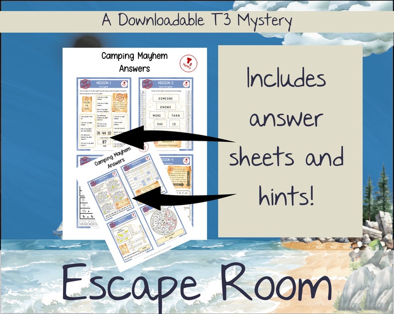 Rocky Beach Mystery Escape Room: Printable Puzzle Game (download ONLY ...