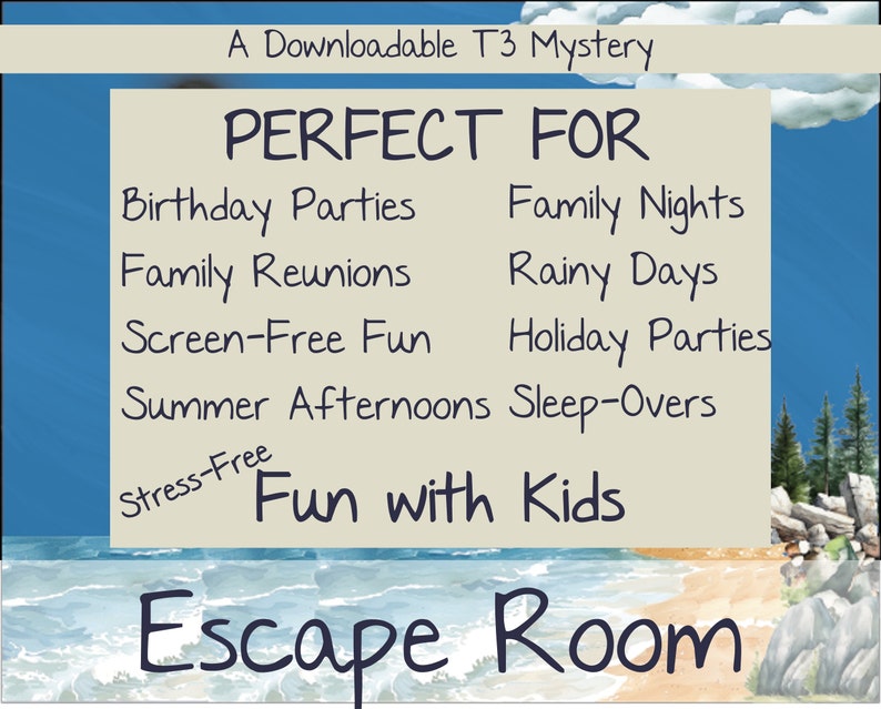 Rocky Beach Mystery Escape Room: Printable Puzzle Game (download ONLY ...