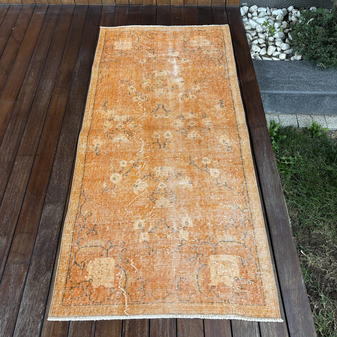Vintage Rug, Turkish Rug, 3x6 Small Rugs, Floral Oushak Rugs, Rugs for ...