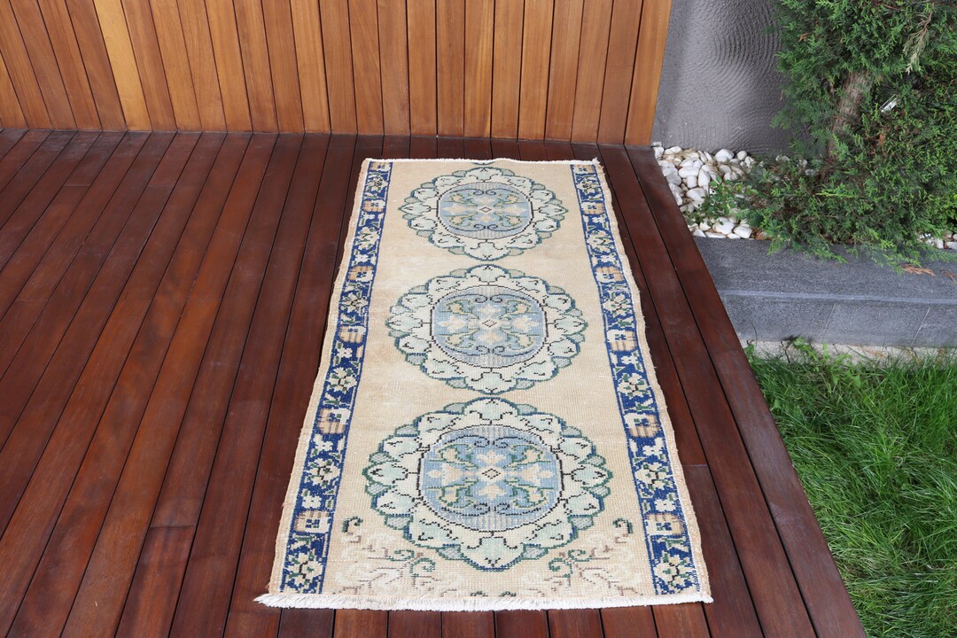 Turkish Small Rug, Floral Design Rug, Cool Rug, Cute Rug, 2.6x5.2 Ft ...