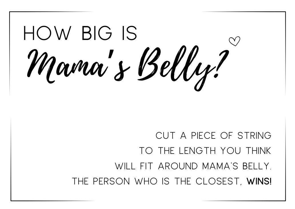 Baby Shower Game - Guess the Size of Mama's Belly! - Etsy Australia