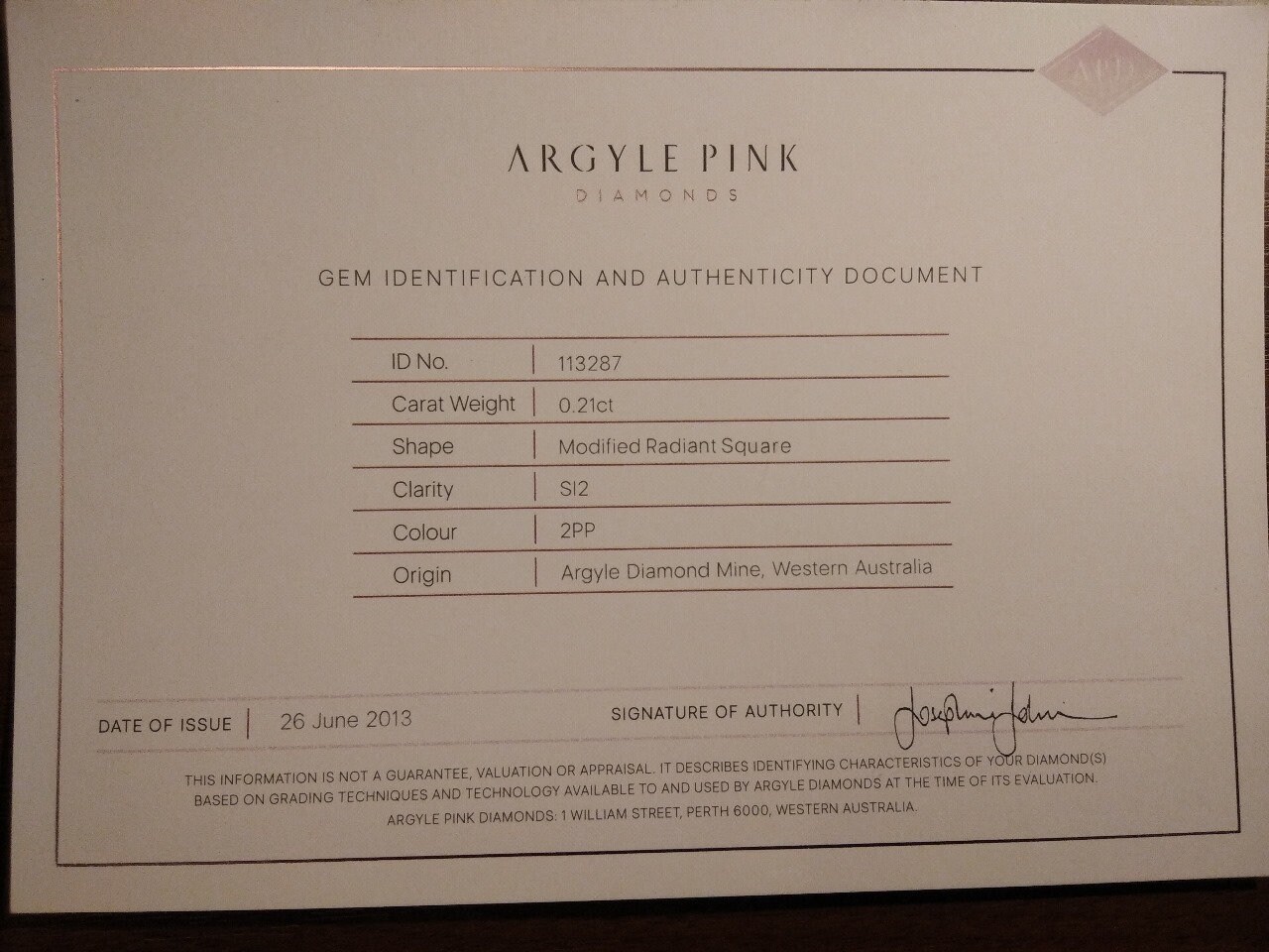 021 2PP Argyle Pink Diamond Argyle Gia Certification - Etsy Australia