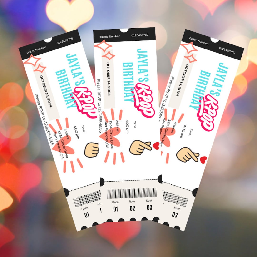 K-pop Themed Birthday Invitation - Customizable Digital Download - Etsy