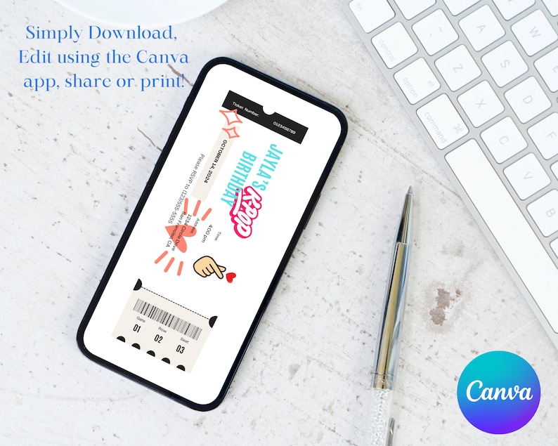 K-pop Themed Birthday Invitation - Customizable Digital Download - Etsy