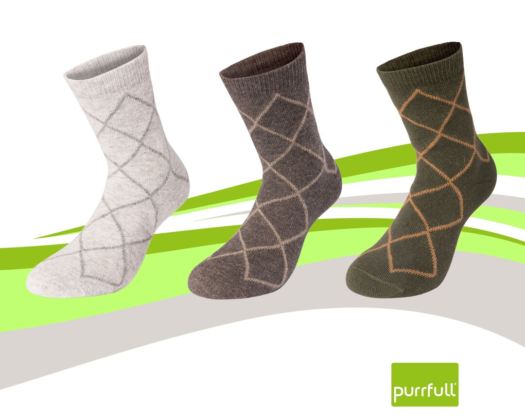 Women Rombo Pattern Angora Wool Socks, Home Warm and Cozy Gift for Her ...