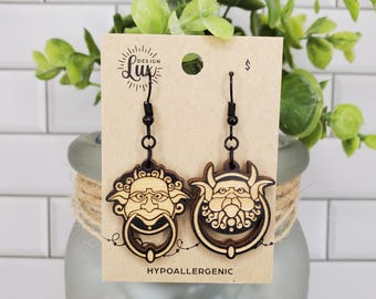 Labyrinth Door Knocker Resin Earrings - Etsy
