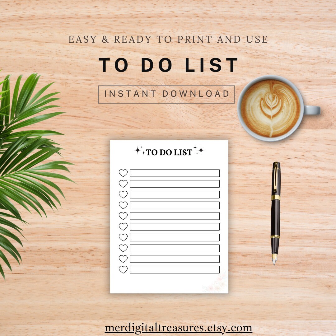 To-do List | Simple To-do List | Minimalist To-do List Printable, Daily ...