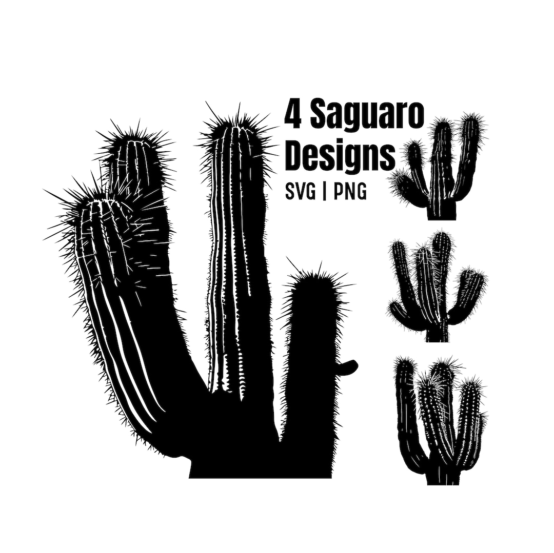 4 Saguaro SVG Bundle,saguaro Cut File,fin Saguaro Svg,png,vector ...