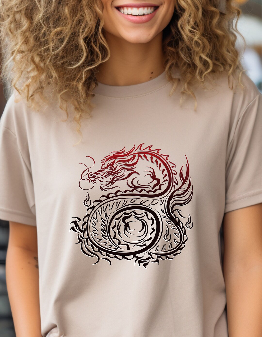 Chinese Dragon T-shirt, Dragon Tee, Oriental Graphic Tee, Asian Culture ...