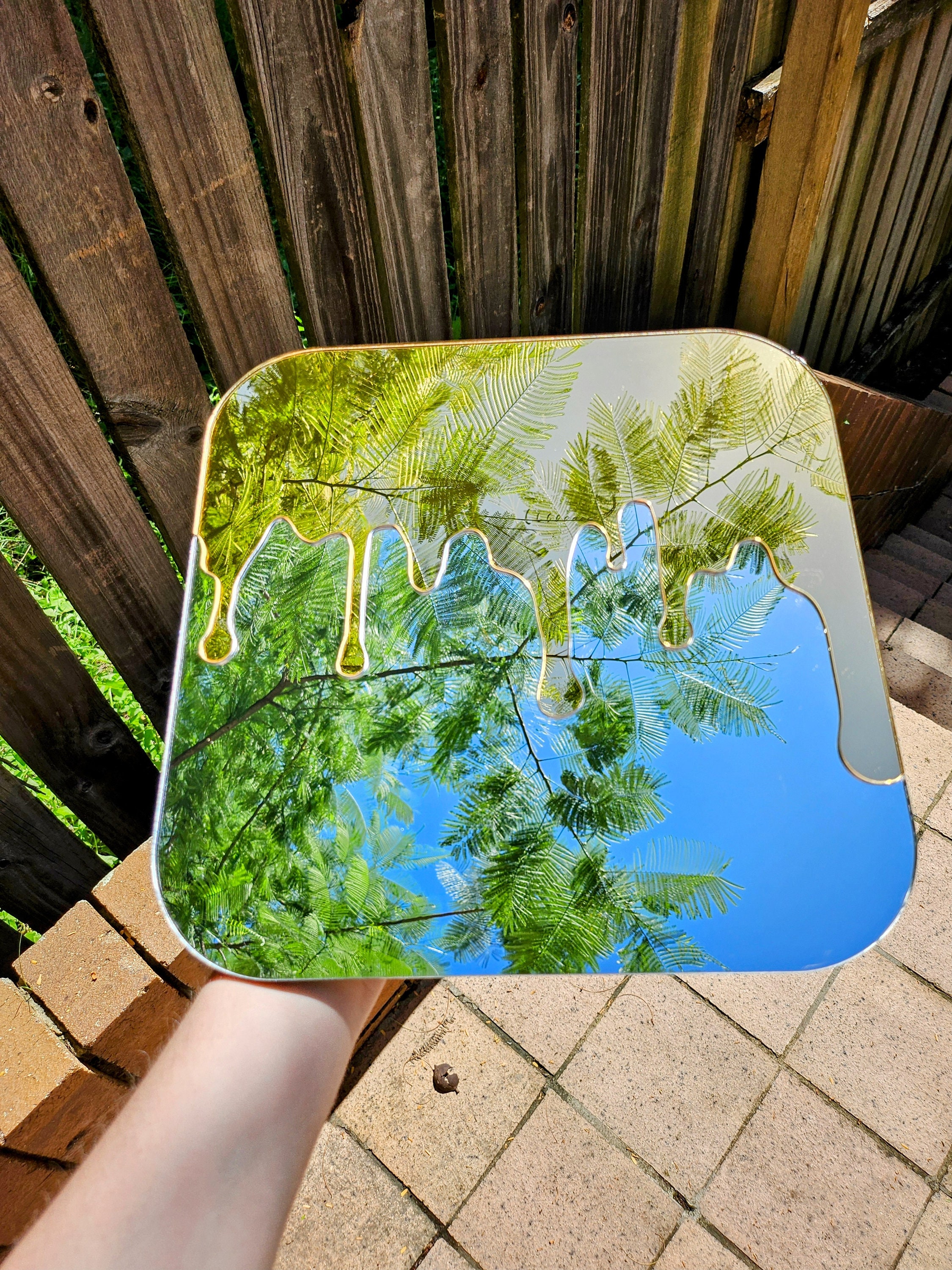 The Gold Drip Mirror Colourful Mirror Wall Art, Unique Modern Home ...