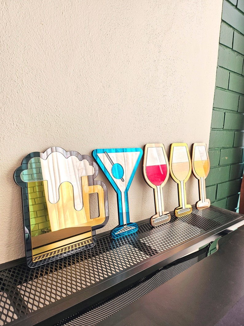 Small Beer Mirror - Colourful Mirror Wall Art, Retro Bar Art - Etsy