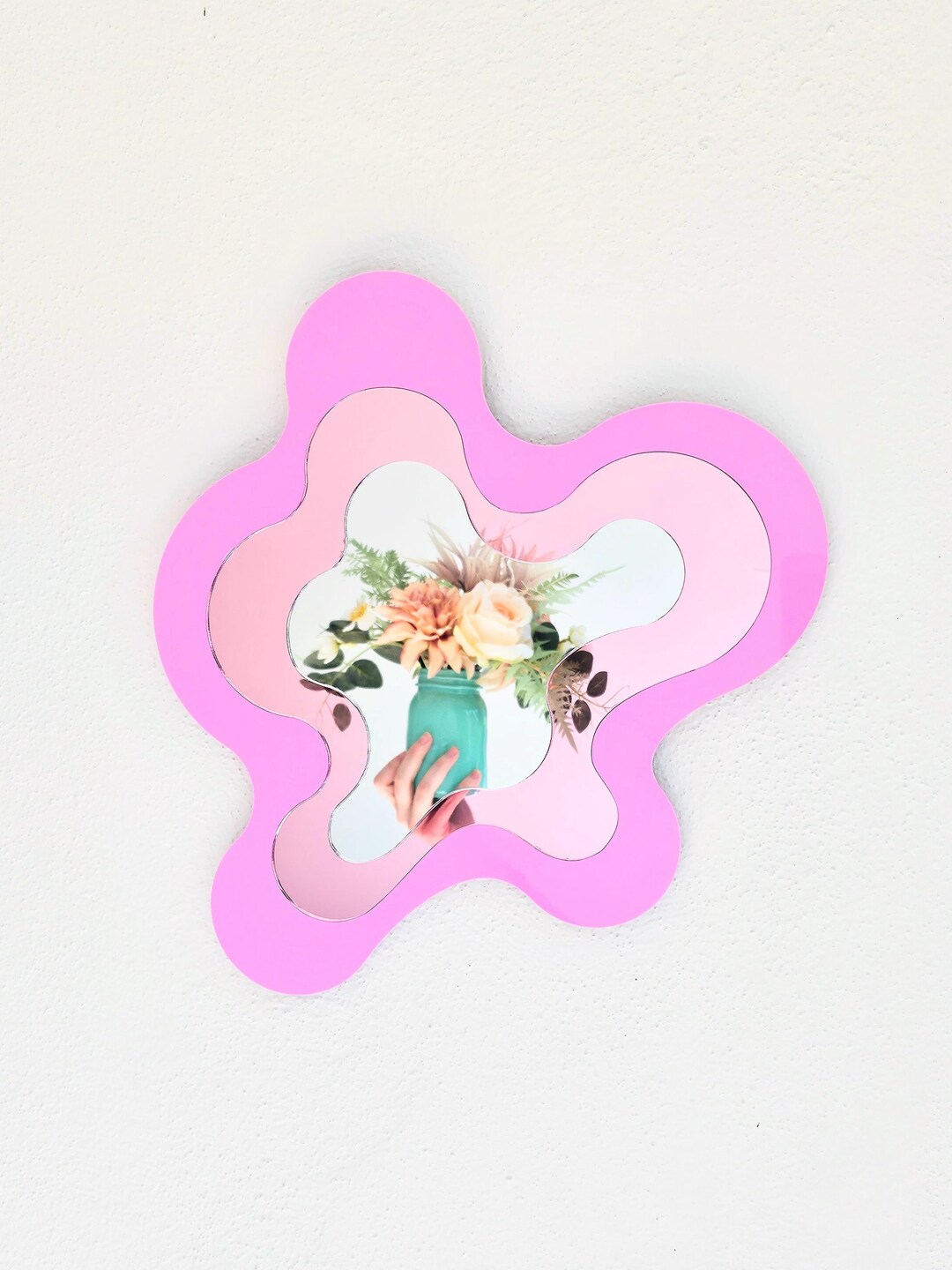 Pastel Pink Blob Mirror – Statement Asymmetrical Mirror Art - Etsy