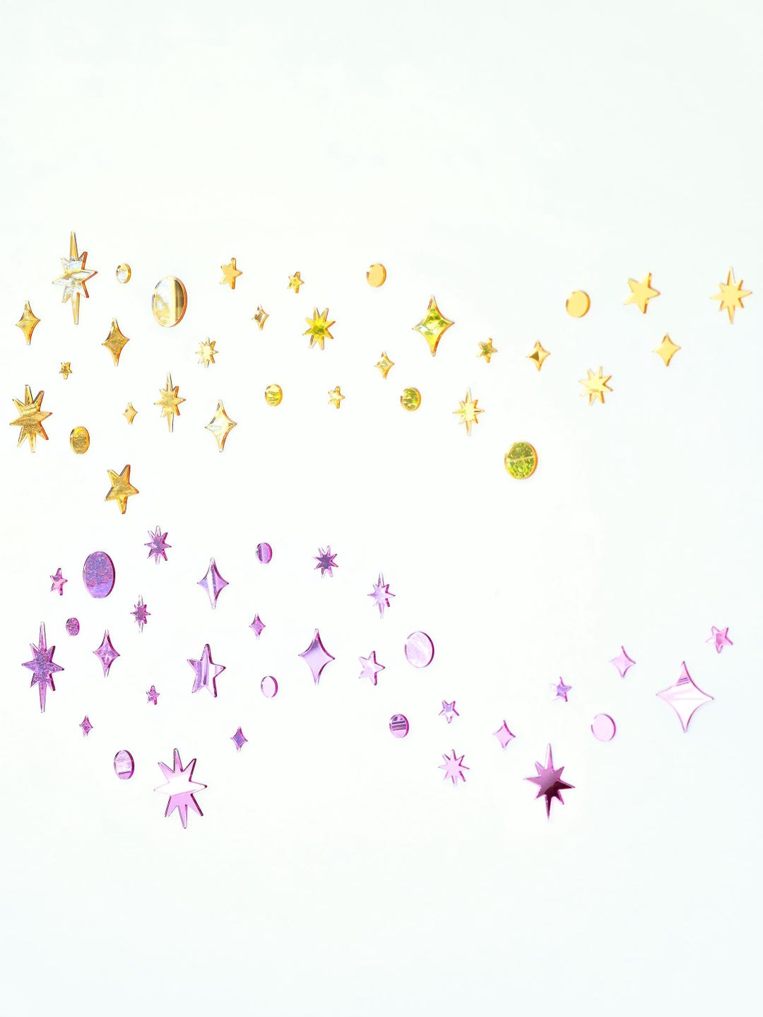 Mirrored Stars Wall Decoration - Shiny, Colourful Mirror Wall Art ...