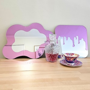 The Pink Drip Mirror - Colourful Mirror Wall Art, Unique Modern Home ...
