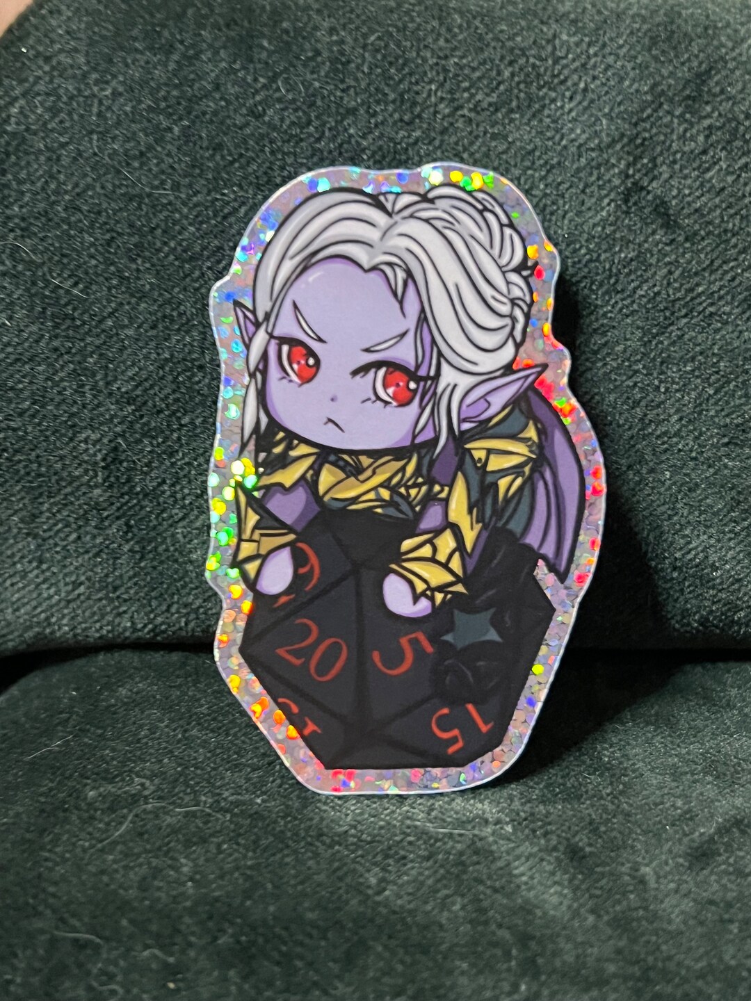 Chibi Minthara D20 Glitter Sticker - Etsy