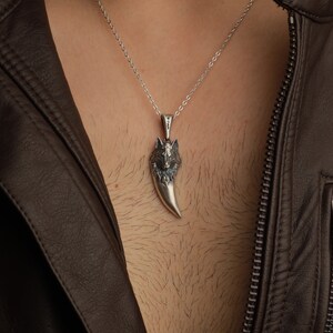Silver Wolf Tooth Necklace,viking Necklace,nordic Wolf Tooth Pendant ...