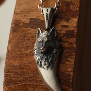 Silver Wolf Tooth Necklace,viking Necklace,nordic Wolf Tooth Pendant ...