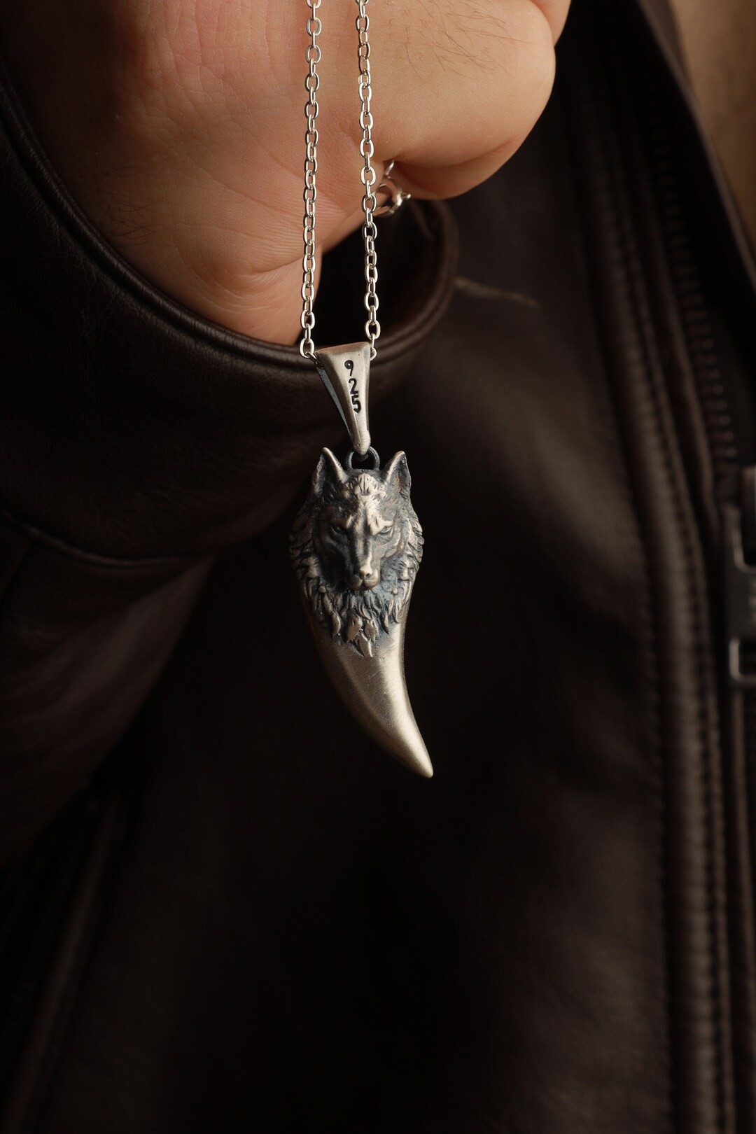 Silver Wolf Tooth Necklace,viking Necklace,nordic Wolf Tooth Pendant ...