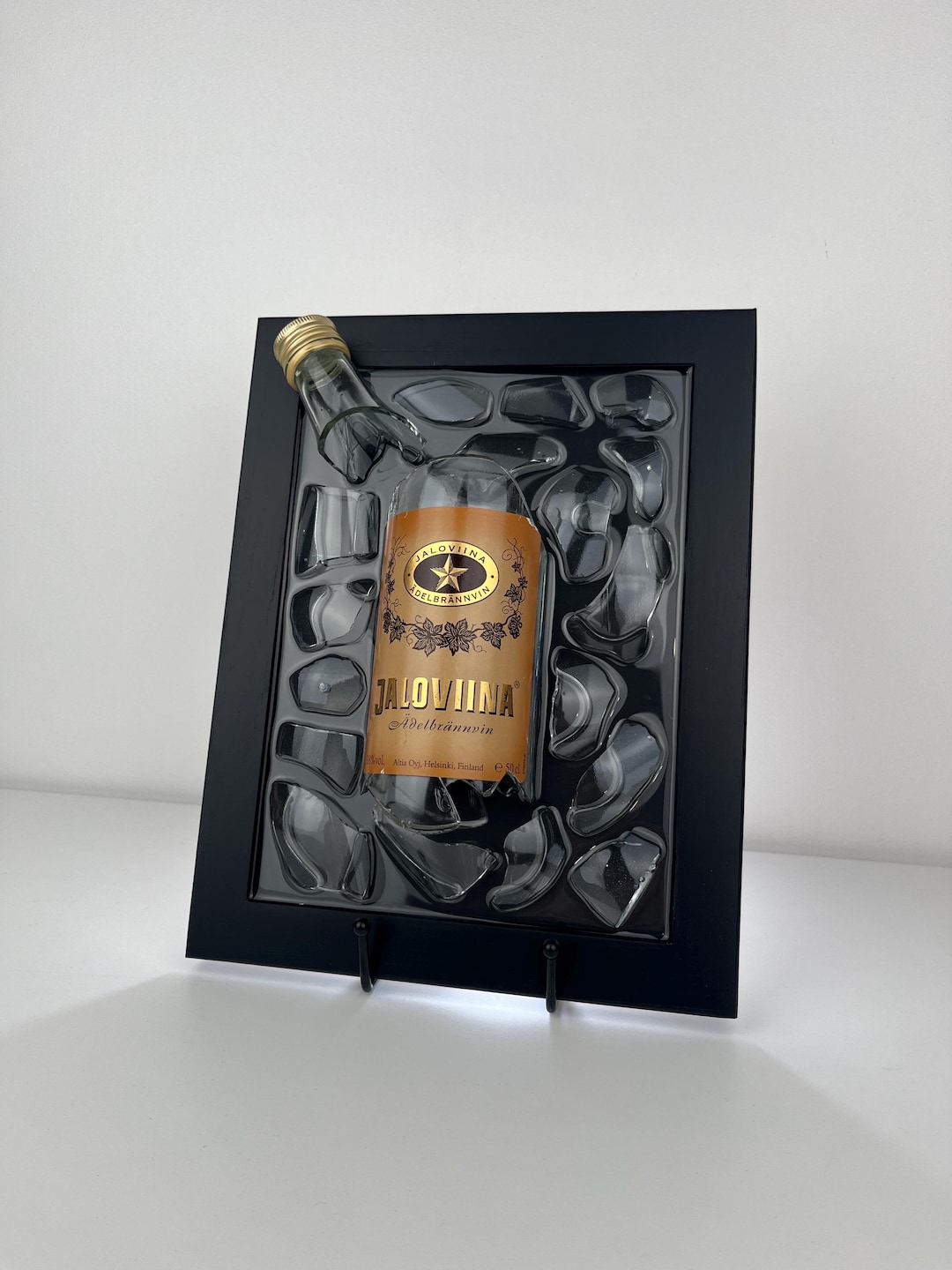 Jaloviina Framed Bottle Broken Bottle Art Resin / Epoxy Artwork - Etsy