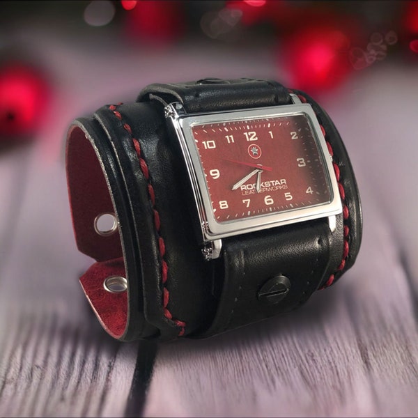 Leather Cuff Watch - Etsy