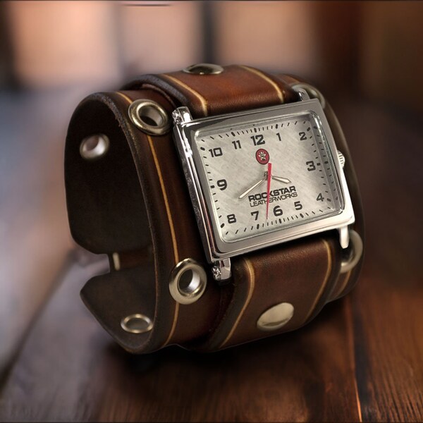 Brown Leather Watch White Face - Etsy