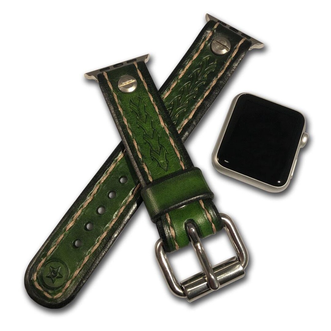 Green Apple Iwatch Straps With Stainless Hardware & Stitching - Etsy